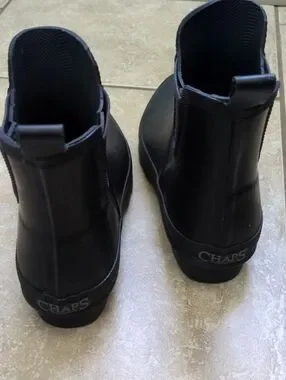 Chaps | Shoes | Rubber Black Chelsea Rain Ankle Boots | Poshmark